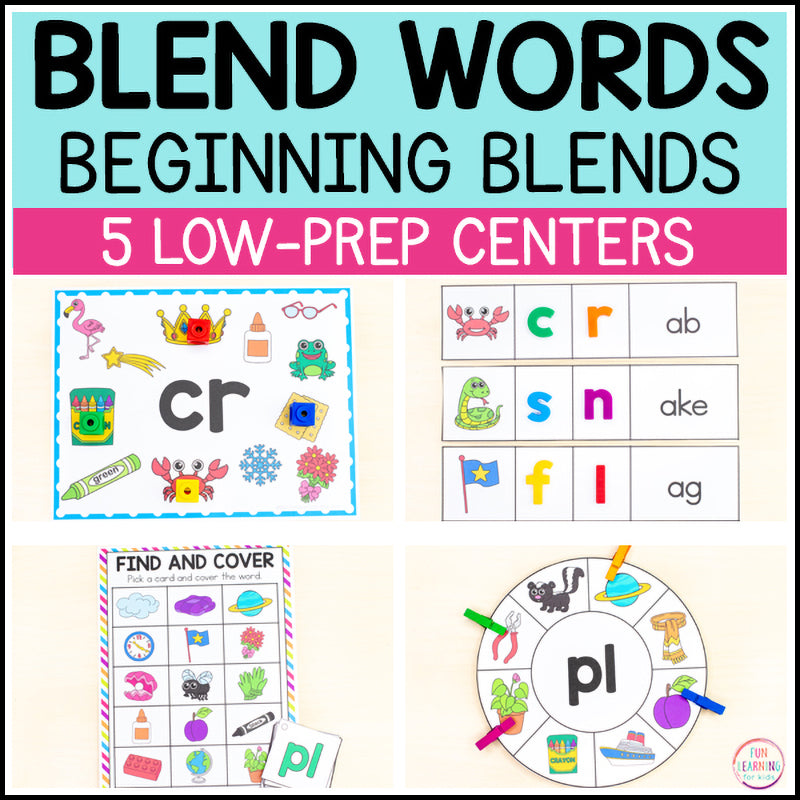 Beginning Blends Activities and Games – Fun Learning for Kids® Shop