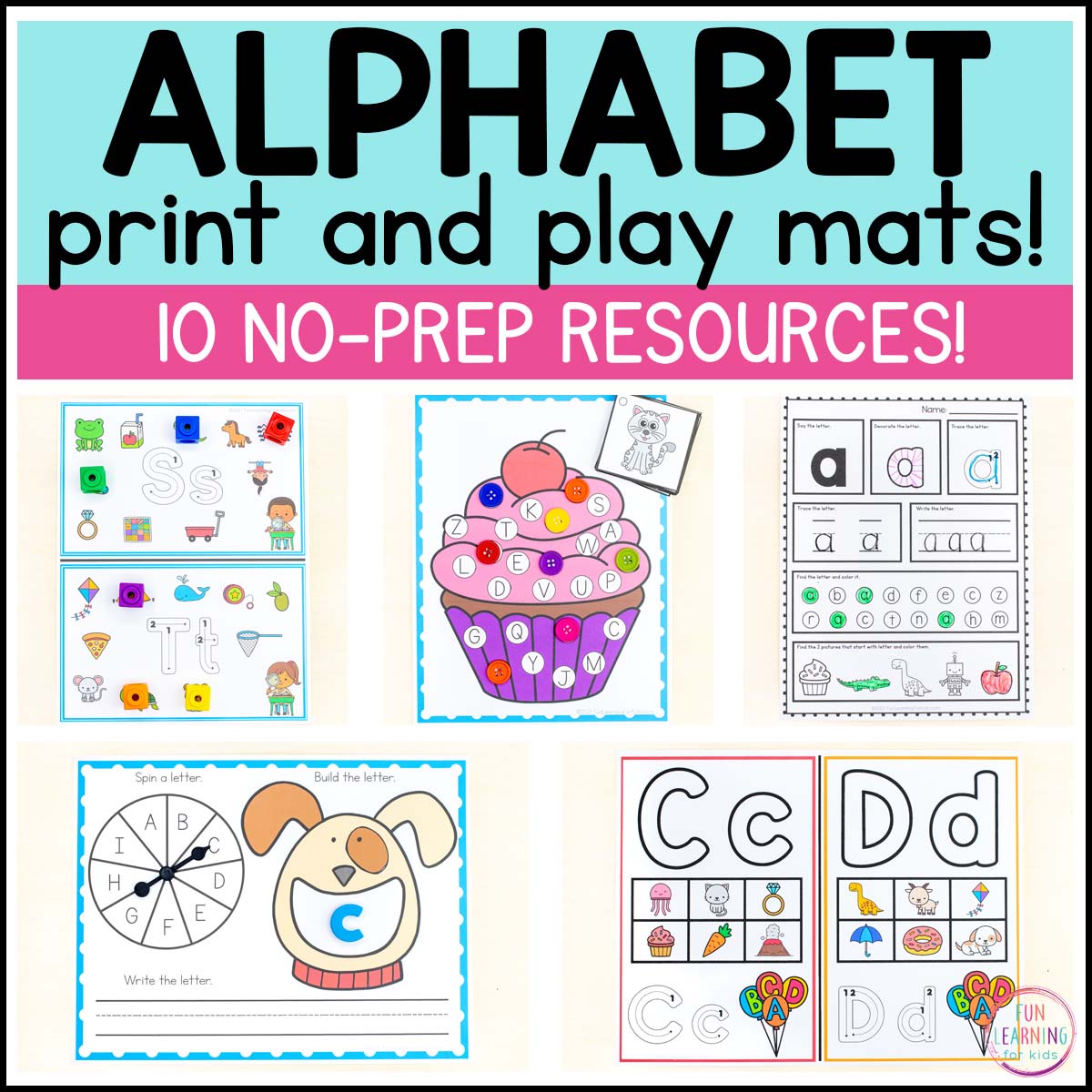 Alphabet Mats and Alphabet Worksheets for Letters and Beginning Sounds ...