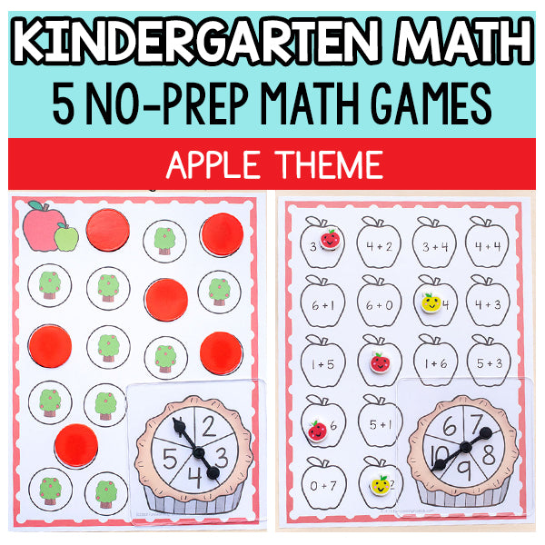 Differentiated Apple Spin and Cover Math Activities – Fun Learning for ...