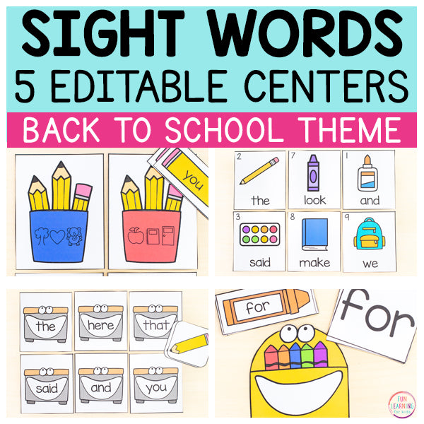 Back to School Editable Sight Word Games – Fun Learning for Kids® Shop