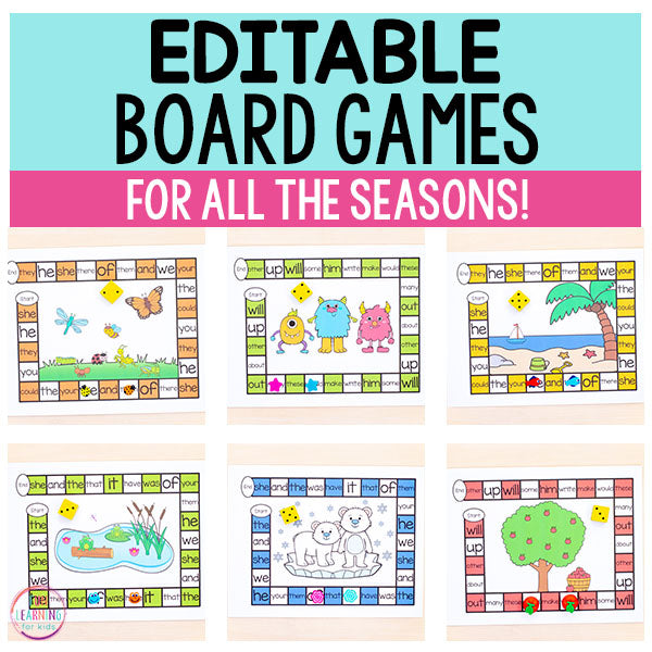 Editable Board Games for Every Season – Fun Learning for Kids® Shop