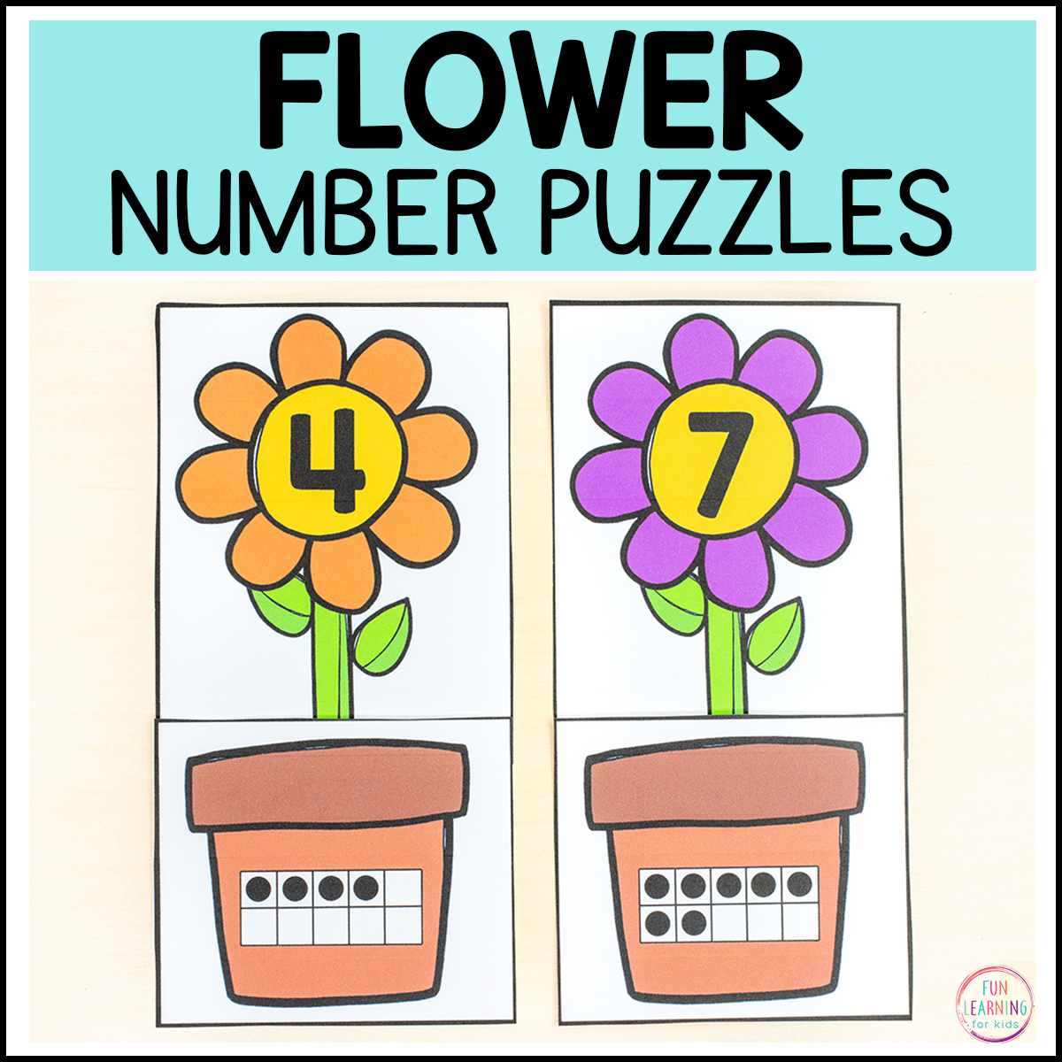 Spring Flower Number Matching Puzzles for Preschool & Kindergarten ...