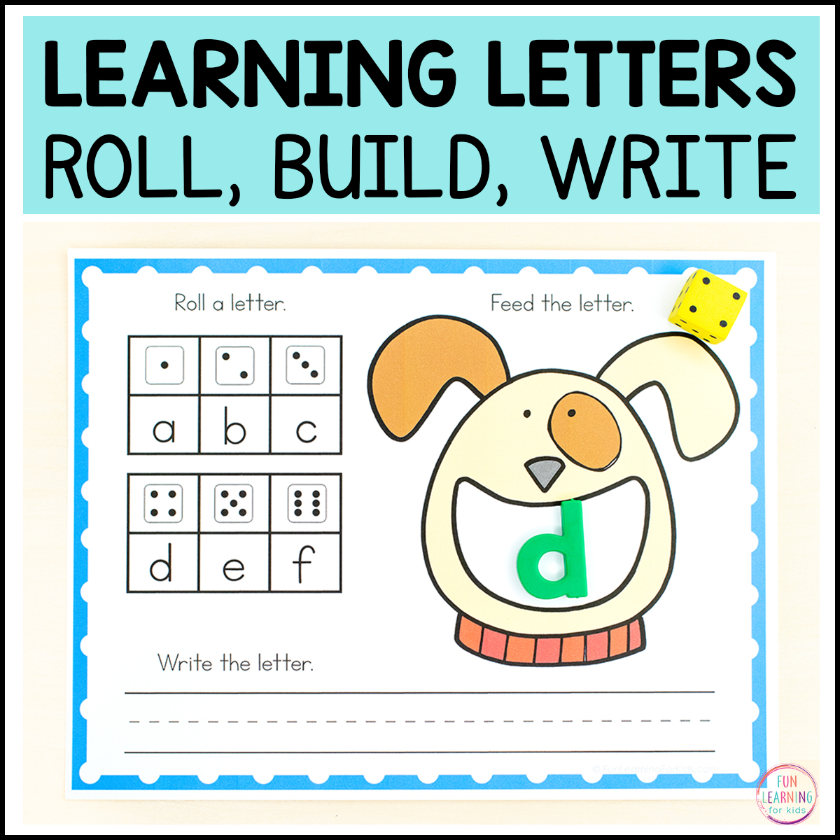 Letter Recognition Roll, Build, Write Mats – Fun Learning for Kids® Shop