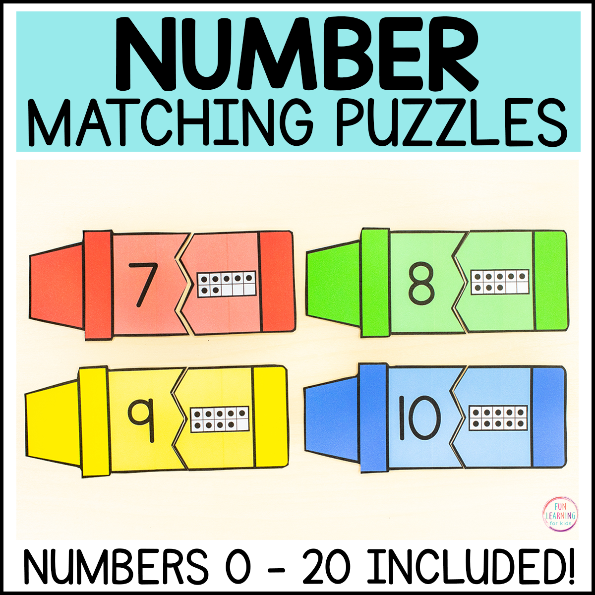 Number Matching Crayon Puzzles 0 - 20 for Math Centers & Building Numb ...