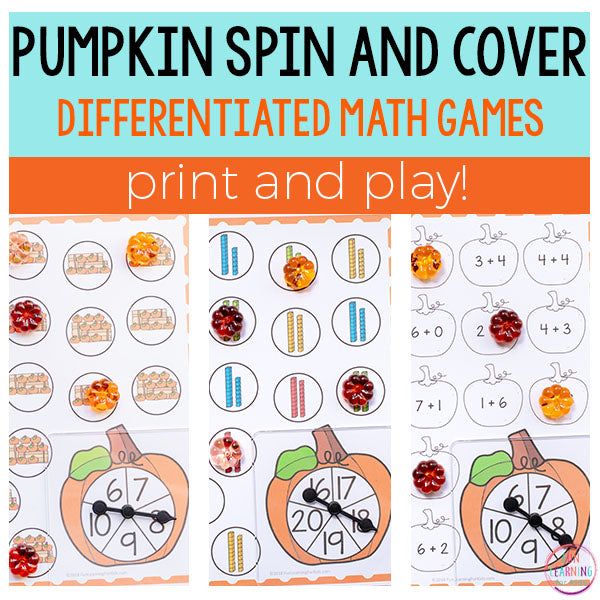 Differentiated Pumpkin Spin and Cover Math Activities – Fun Learning ...