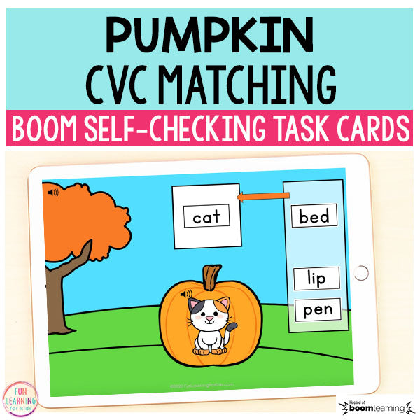 Pumpkin CVC Match-Up Boom Cards™ | Digital Task Cards – Fun Learning ...