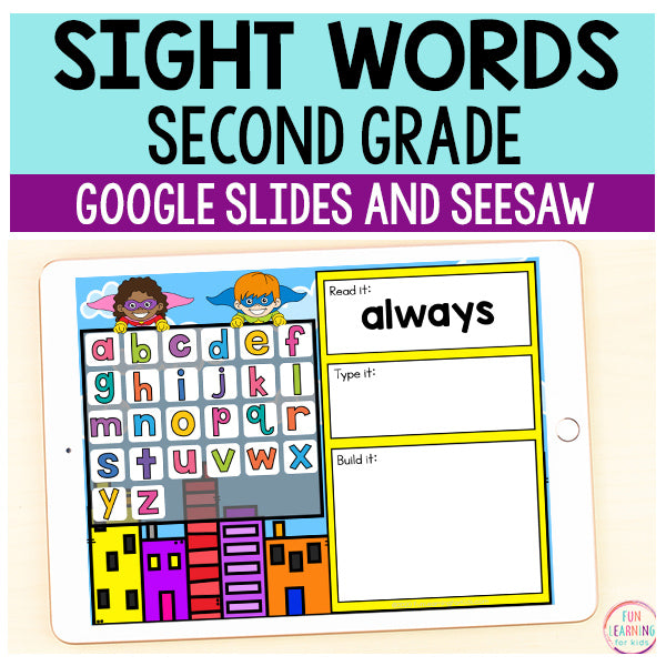 Superhero Sight Words Second Grade - Google Slides & Seesaw – Fun ...
