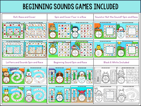 Alphabet Board Games - No Prep Letter Recognition and Sounds Phonics G ...