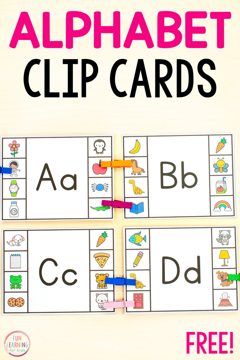 Alphabet Beginning Sounds Clip Cards – Fun Learning for Kids® Shop