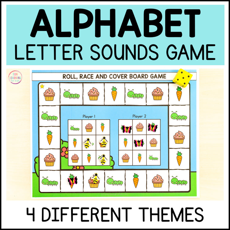 Alphabet Roll, Race and Cover Beginning Sounds Board Game – Fun ...