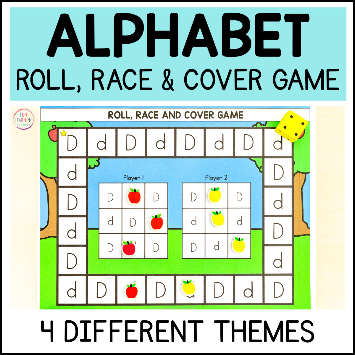 Alphabet Letter Recognition Roll, Race and Cover Board Game – Fun ...