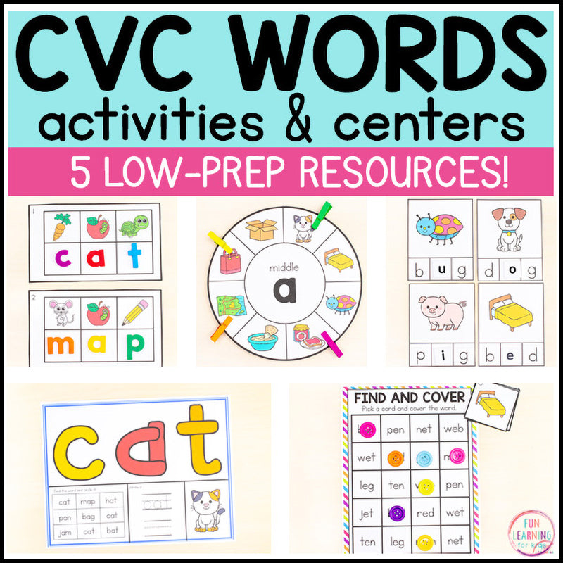 CVC Words Activities and Centers – Fun Learning for Kids® Shop