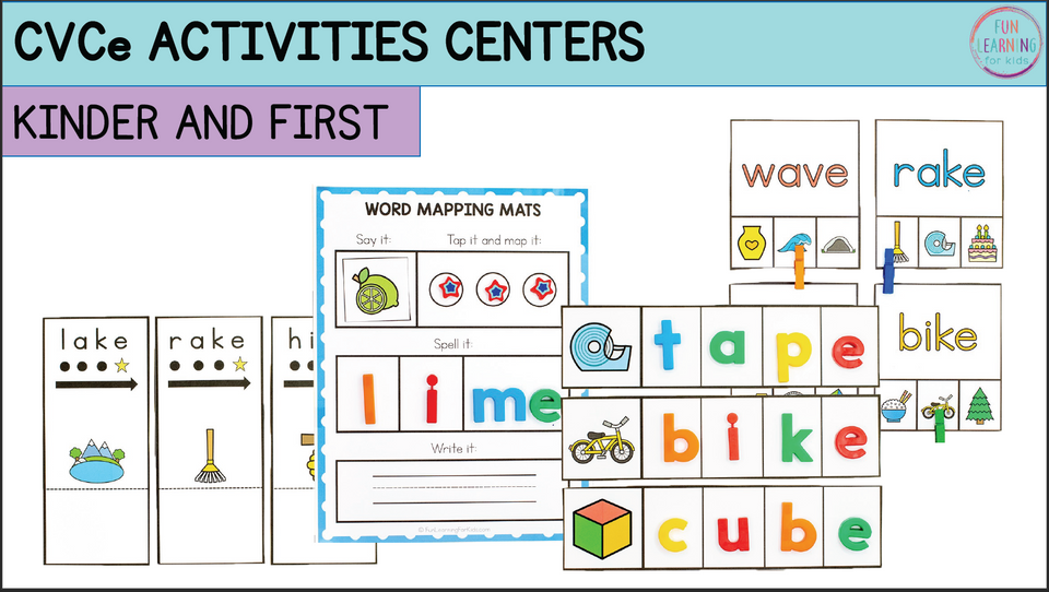 CVCe Words Activities & CVCe Centers | Reading CVCe Words, Magic E ...