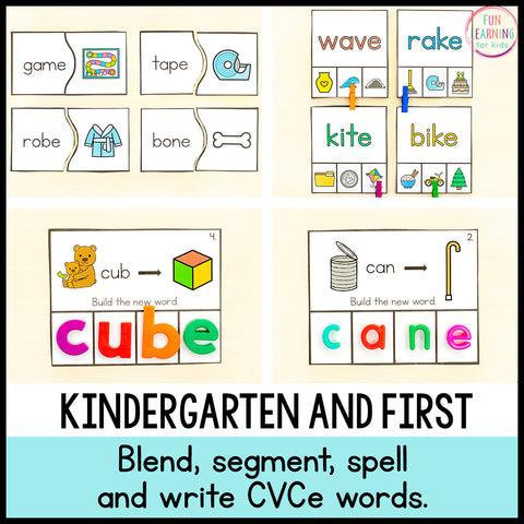 CVCe Words Activities & CVCe Centers | Reading CVCe Words, Magic E ...