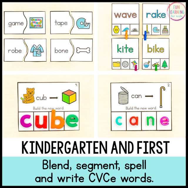 CVCe Words Activities & CVCe Centers | Reading CVCe Words, Magic E ...