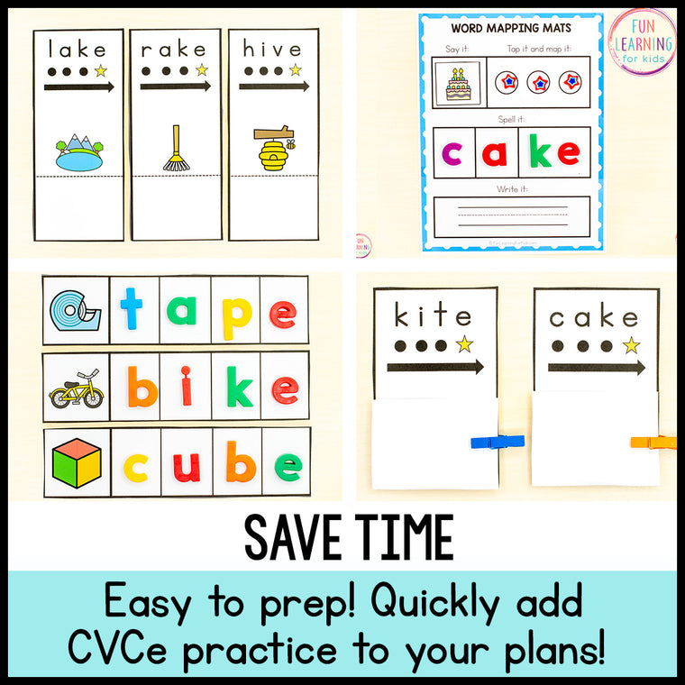 CVCe Words Activities & CVCe Centers | Reading CVCe Words, Magic E ...