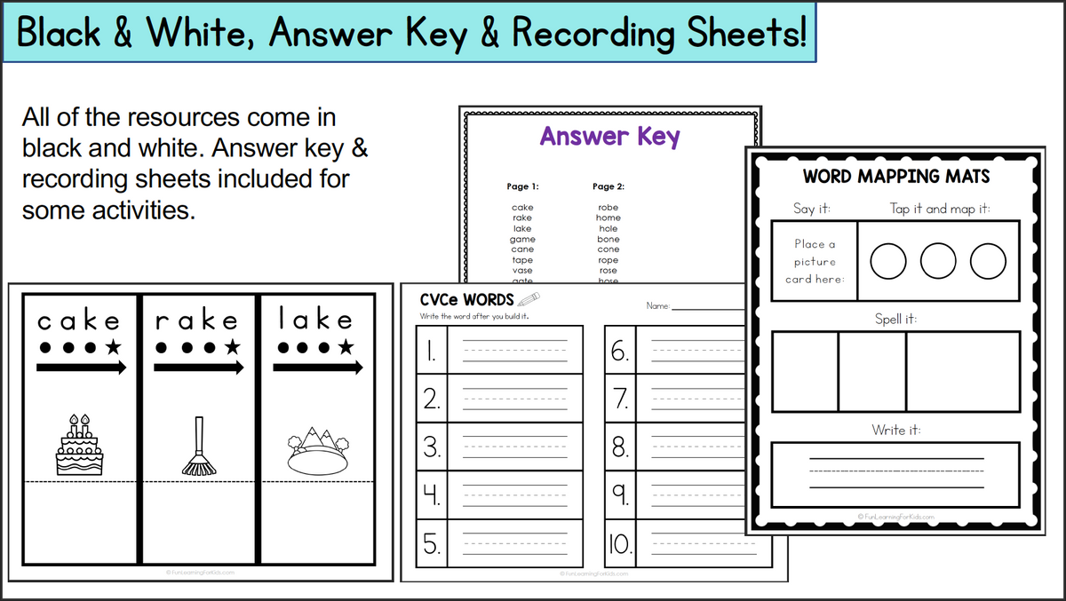 CVCe Words Activities & CVCe Centers | Reading CVCe Words, Magic E ...