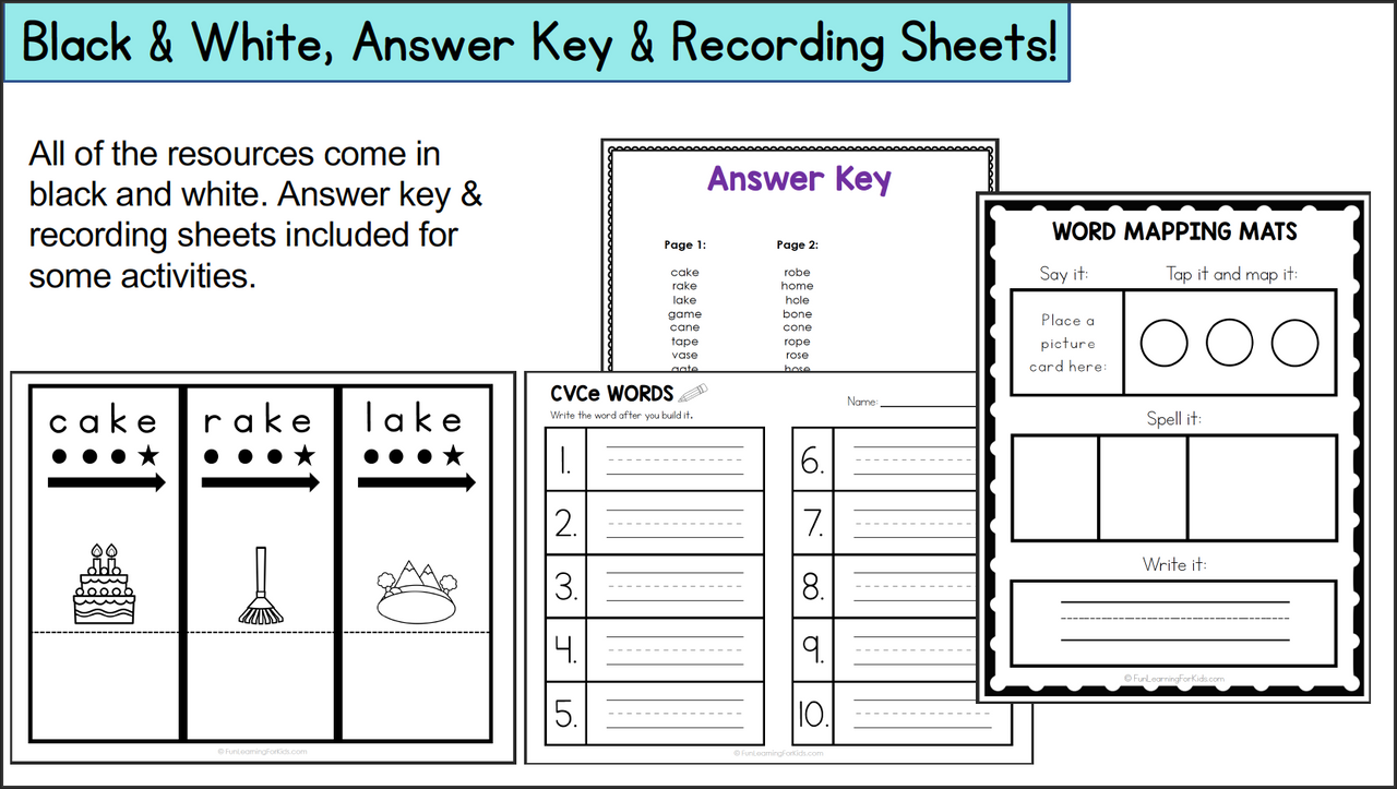 CVCe Words Activities & CVCe Centers | Reading CVCe Words, Magic E ...