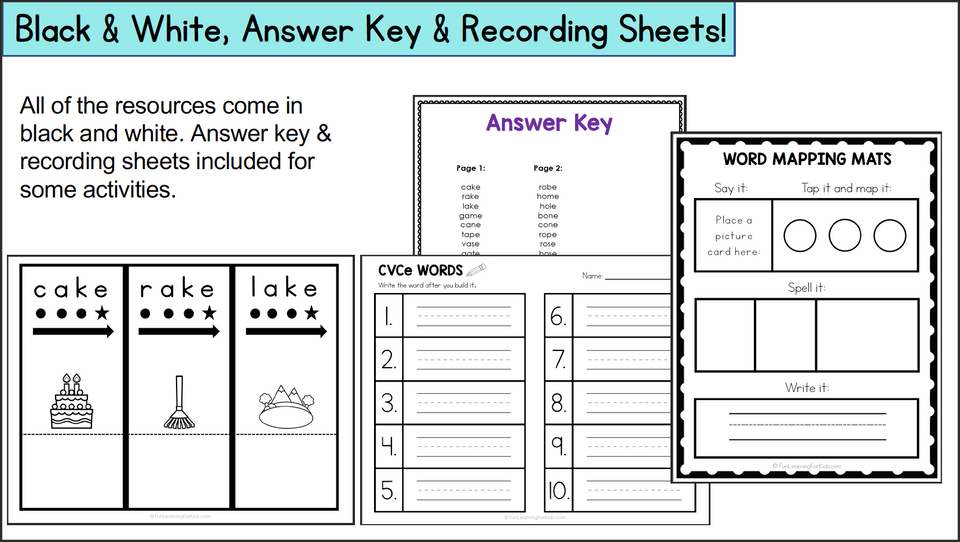 CVCe Words Activities & CVCe Centers | Reading CVCe Words, Magic E ...