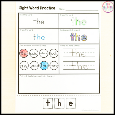 Editable High Frequency Word Worksheets - Sight Word Worksheets with A ...
