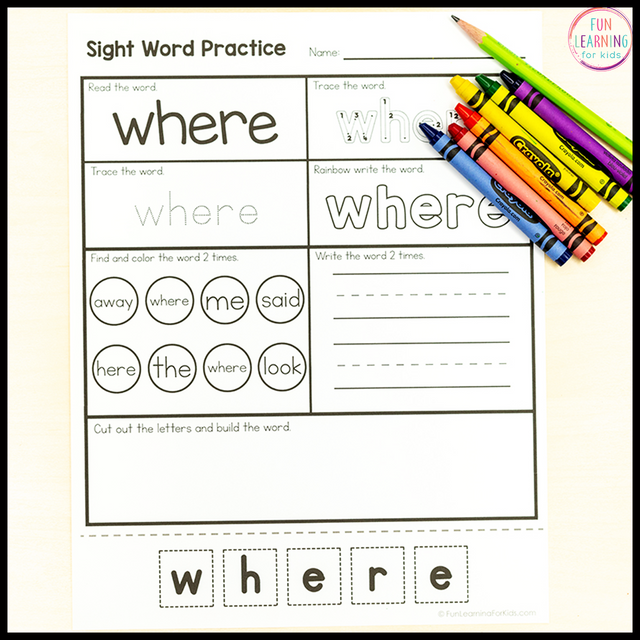 Editable High Frequency Word Worksheets - Sight Word Worksheets with A ...