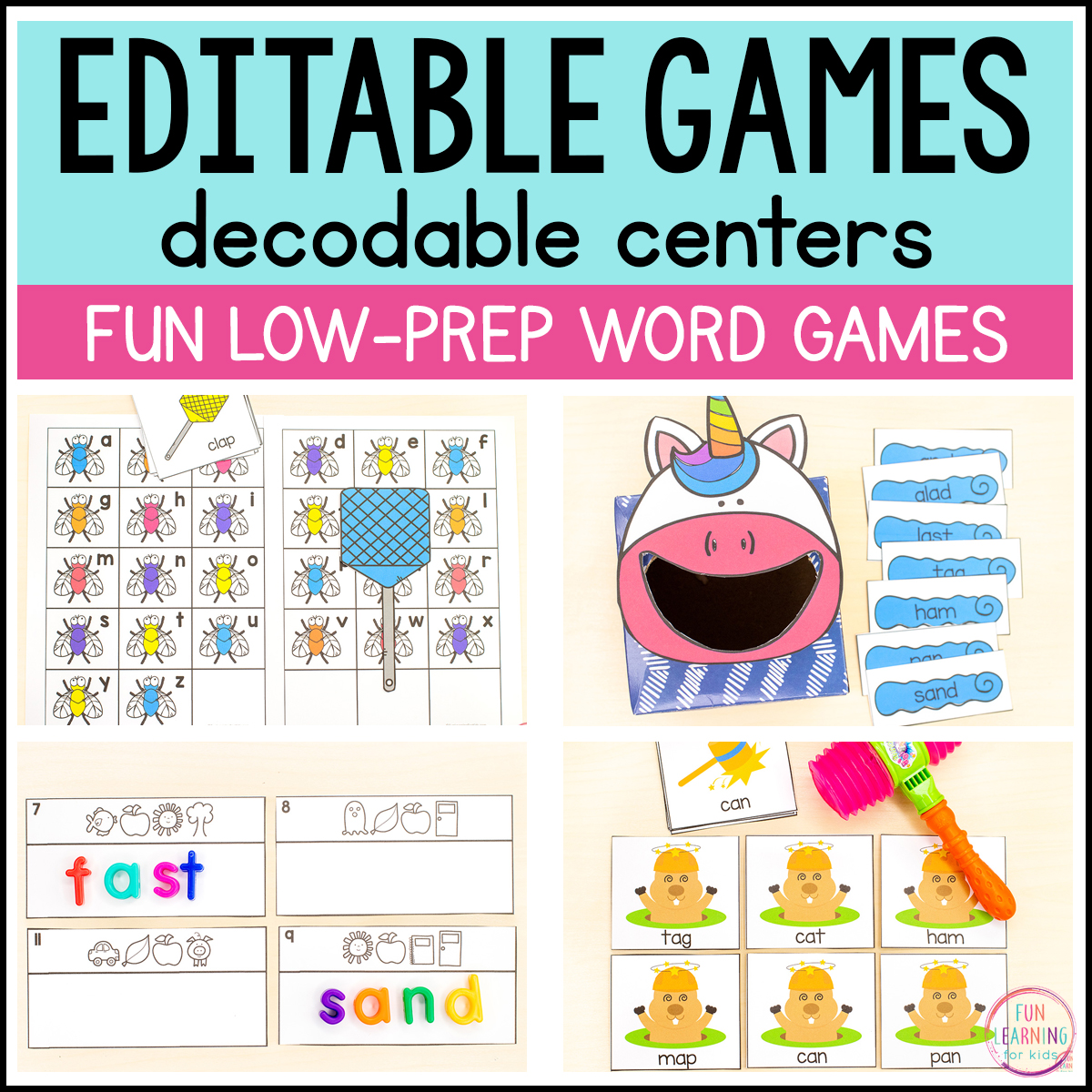 Editable Word Work Games | Decodable Words, Sight Words, High Frequenc ...