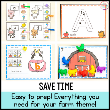 Farm Theme Math & Literacy Centers for Preschool, Pre-K & Kindergarten ...