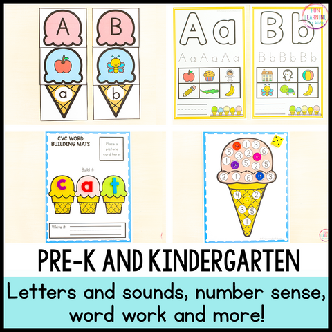 Ice Cream Theme Math & Literacy Centers for Preschool, Pre-K & Kinderg ...