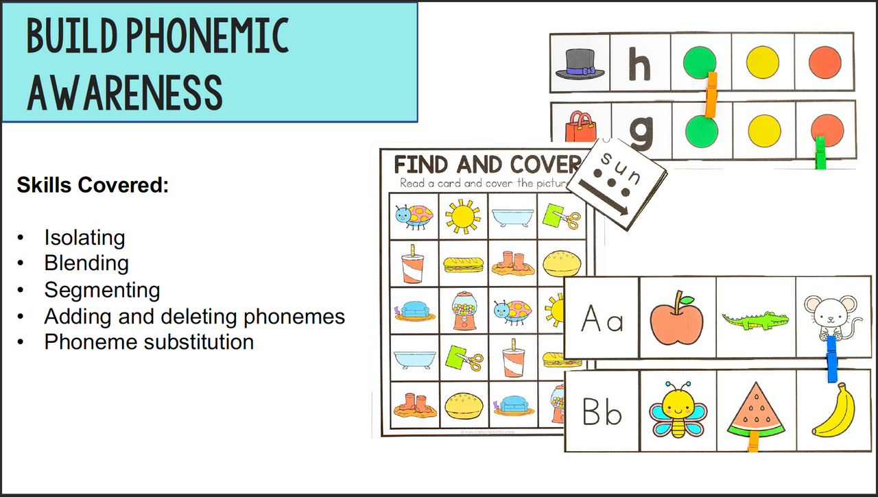 Phonemic Awareness Centers and Activities | Phonics Centers | SOR – Fun ...