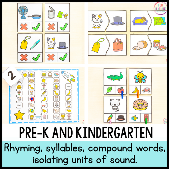 Phonological Awareness Centers and Activities - Science of Reading ...