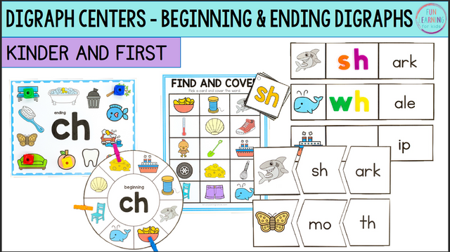Digraphs Activities, Centers & Games | Digraph Phonics Activities – Fun ...