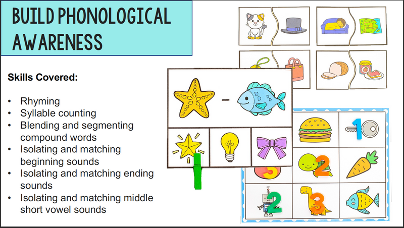 Phonological Awareness Centers and Activities - Science of Reading ...
