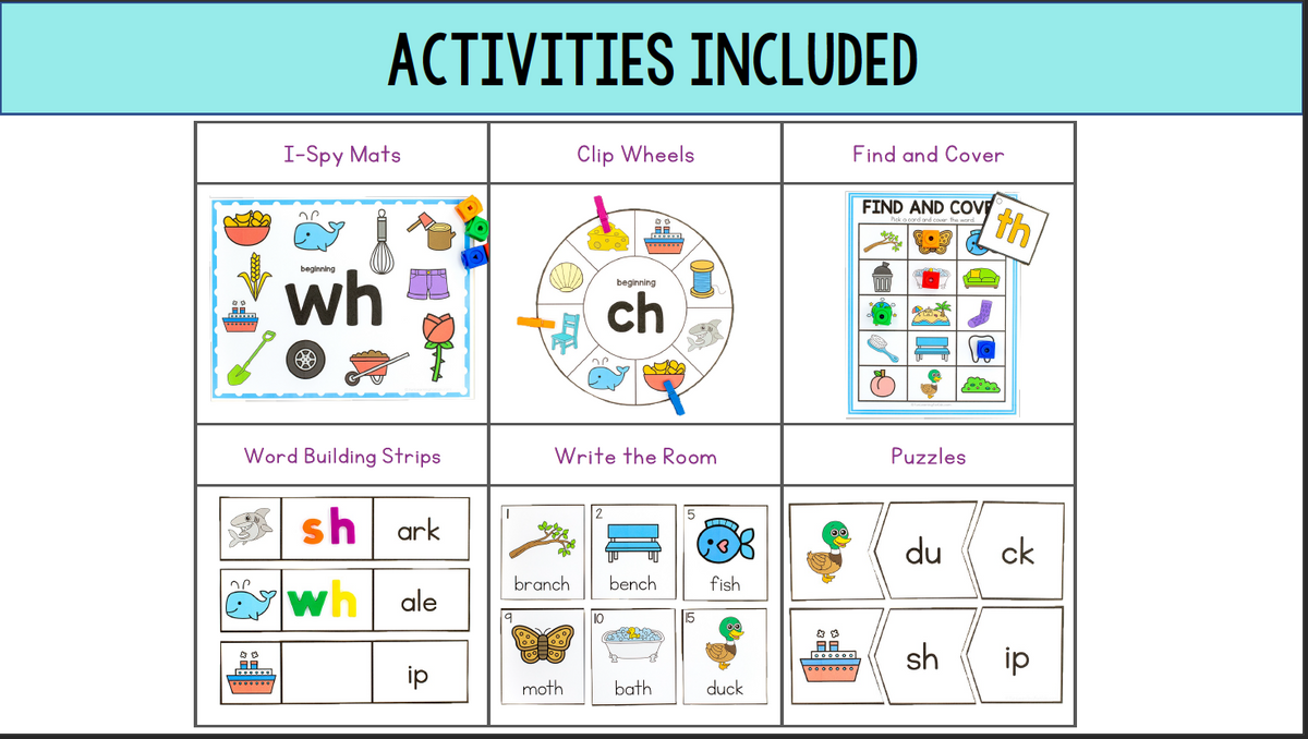 Digraphs Activities, Centers & Games | Digraph Phonics Activities – Fun ...