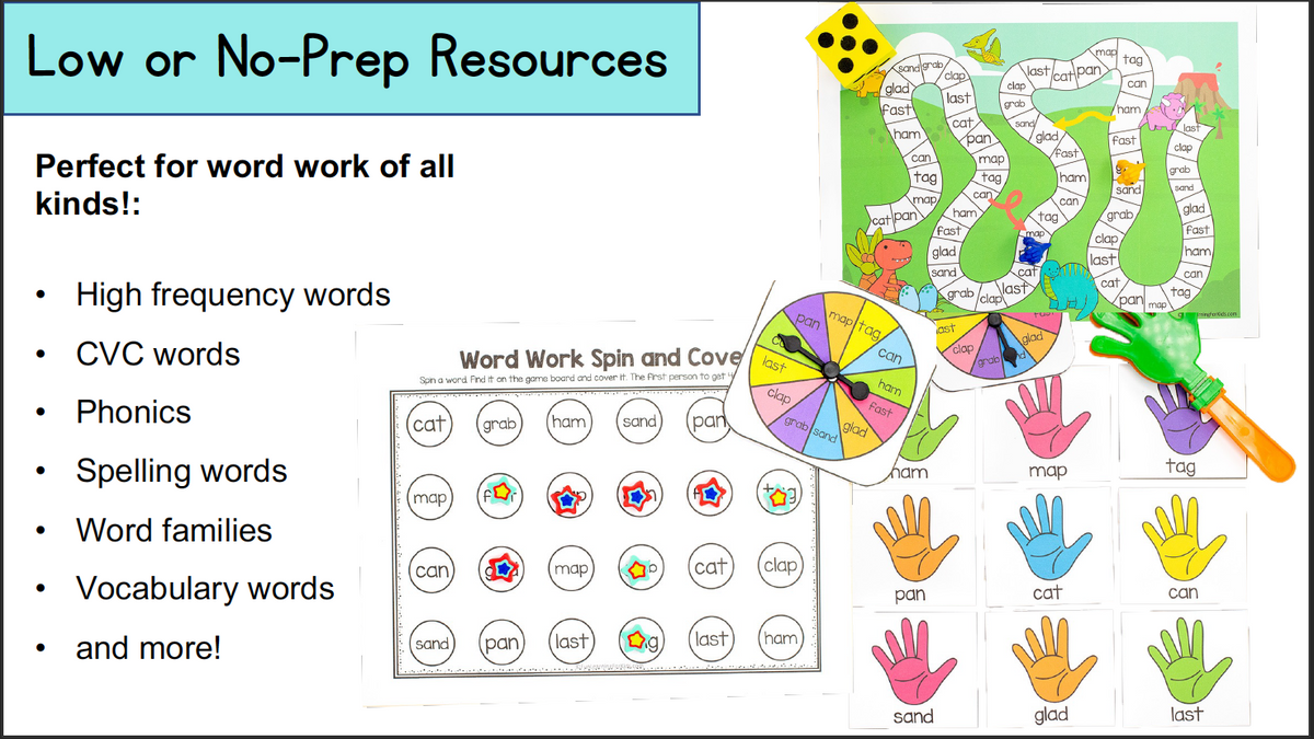 Editable Word Work Games | Decodable Words, Sight Words, High Frequenc ...
