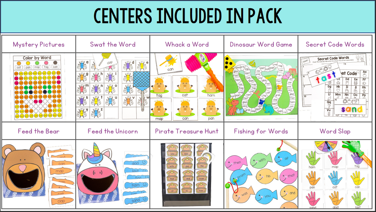 Editable Word Work Games | Decodable Words, Sight Words, High Frequenc ...