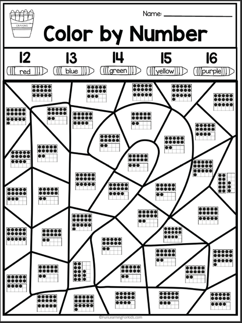 Color By Number Sense Activities – Fun Learning for Kids® Shop