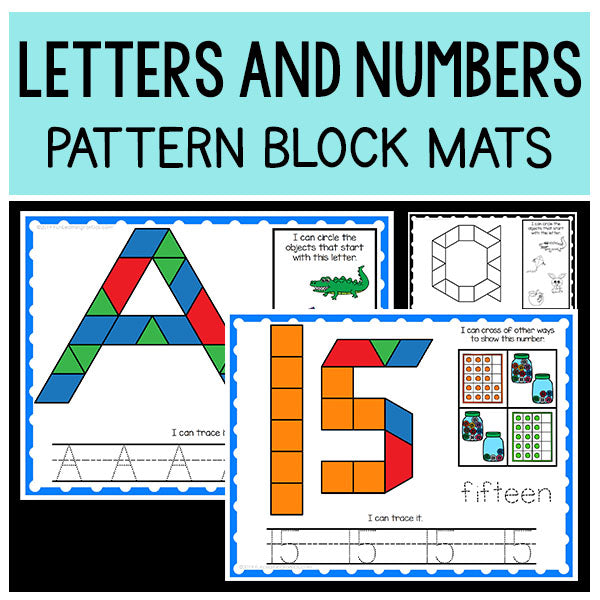 Alphabet and Numbers Pattern Block Mats Bundle – Fun Learning for Kids ...