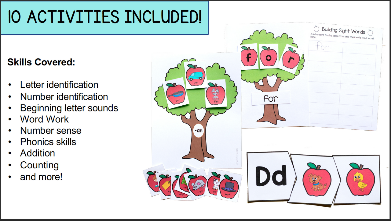 Apple Activities Mega Bundle – Math and Literacy – Fun Learning for ...