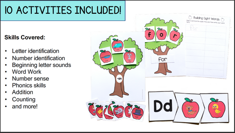 Apple Activities Mega Bundle – Math and Literacy – Fun Learning for ...