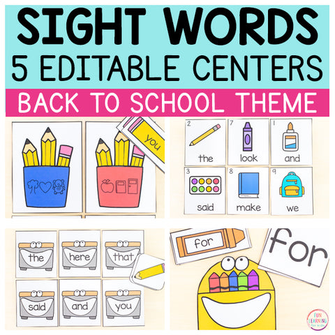 Back to School Editable Sight Word Games – Fun Learning for Kids® Shop