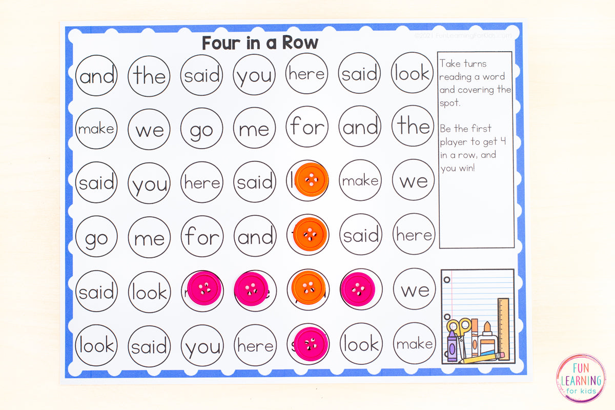Back to School Editable Sight Word Games – Fun Learning for Kids® Shop
