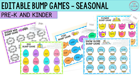 Editable Word Work - Seasonal Bump Games – Fun Learning for Kids® Shop