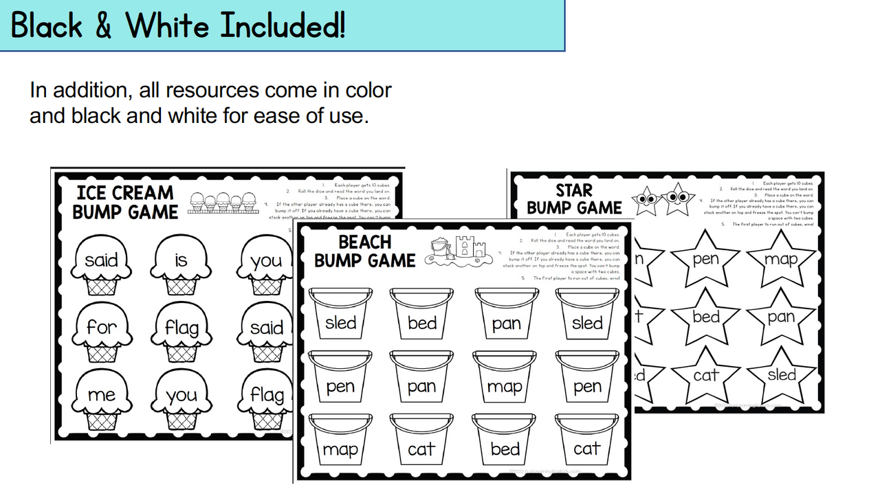 Editable Word Work - Seasonal Bump Games – Fun Learning for Kids® Shop