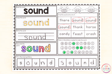 Sight Word Worksheets - Editable Word Work – Fun Learning for Kids® Shop