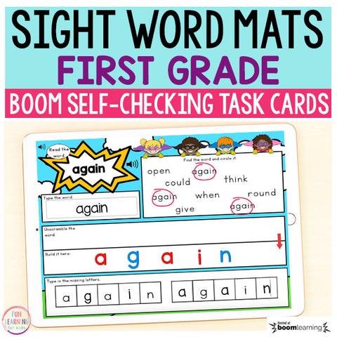Superhero Sight Word Mats First Grade - Boom Cards™ – Fun Learning for ...
