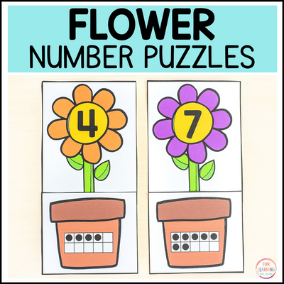 Spring Flower Number Matching Puzzles for Preschool & Kindergarten ...