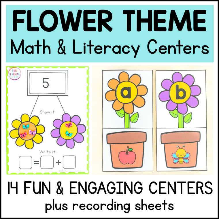 Flower Theme Spring Math and Literacy Centers for Pre-K and Kindergart ...