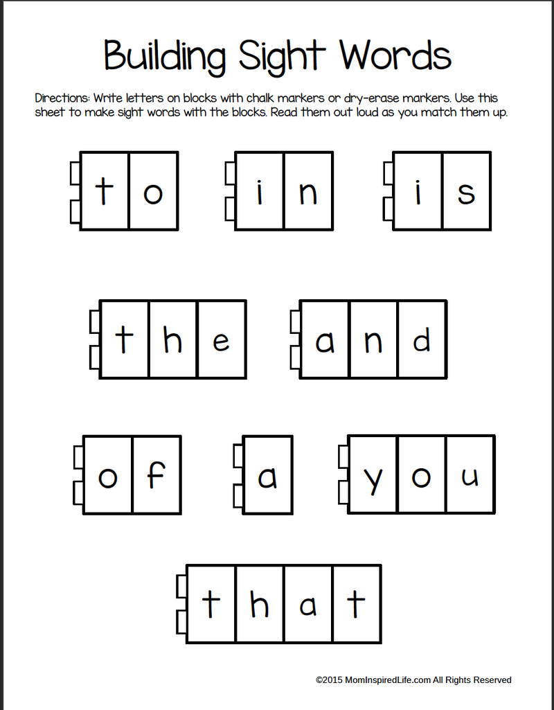 Building Sight Words – Fry’s First 100 – Fun Learning for Kids® Shop