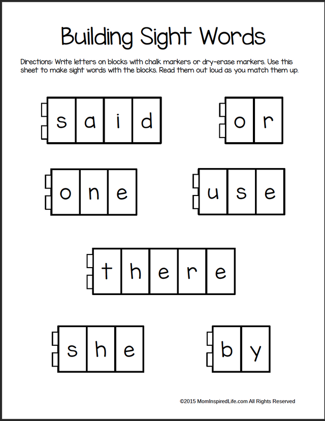 Building Sight Words – Fry’s First 100 – Fun Learning for Kids® Shop