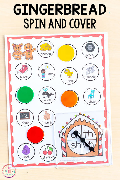 Differentiated Gingerbread Spin and Cover Math and Literacy Activities ...